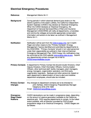 Fillable Online Electrical Emergency Procedures Fax Email Print - pdfFiller