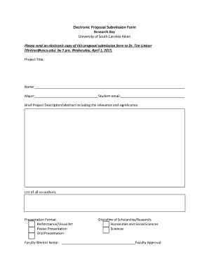 Fillable Online web usca Electronic Proposal Submission Form Fax Email ...