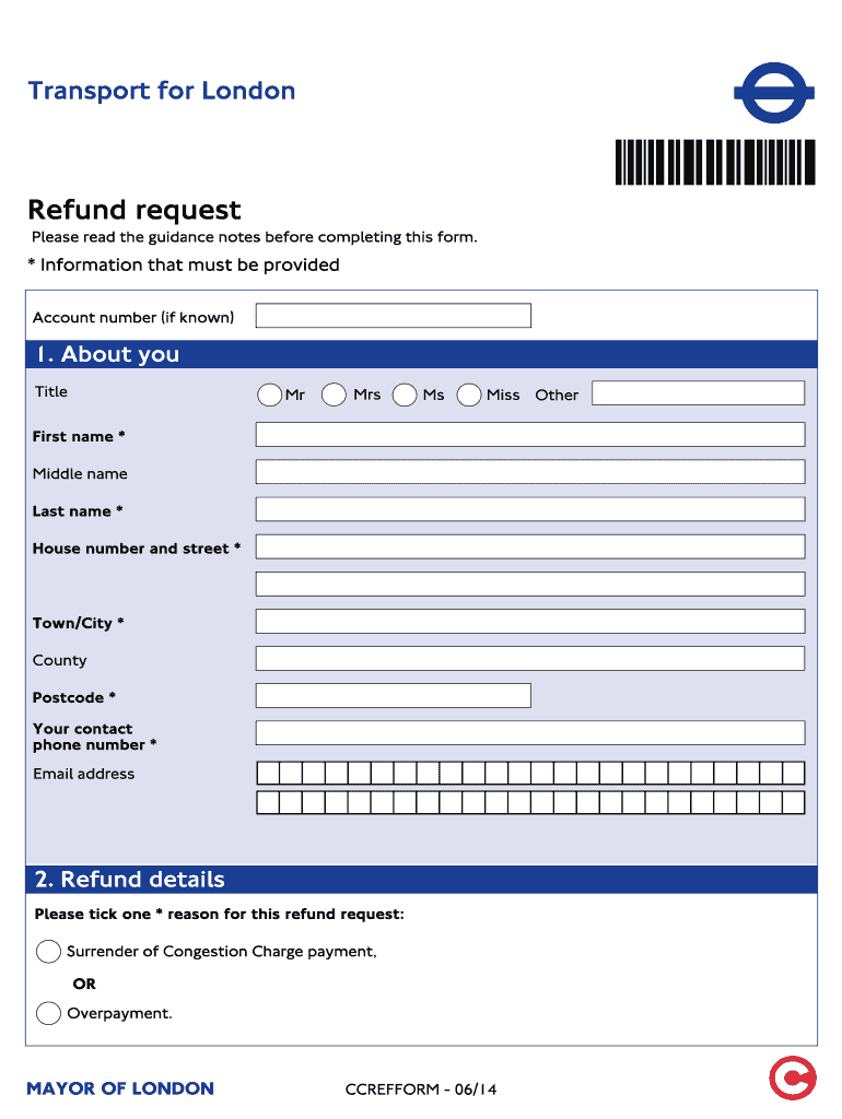 Fillable Online Refund request - London Underground Fax Email Print ...