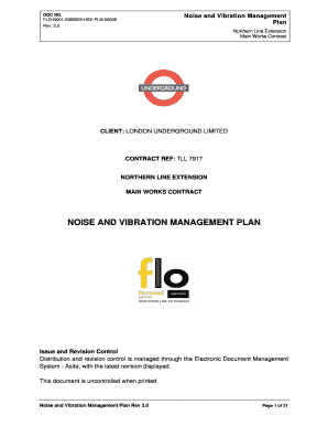 Fillable Online NOISE AND VIBRATION MANAGEMENT PLAN Fax Email Print ...