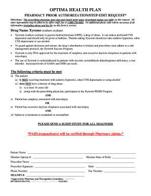 Fillable Online Drug Name Xyrem (sodium oxybate) Fax Email Print ...