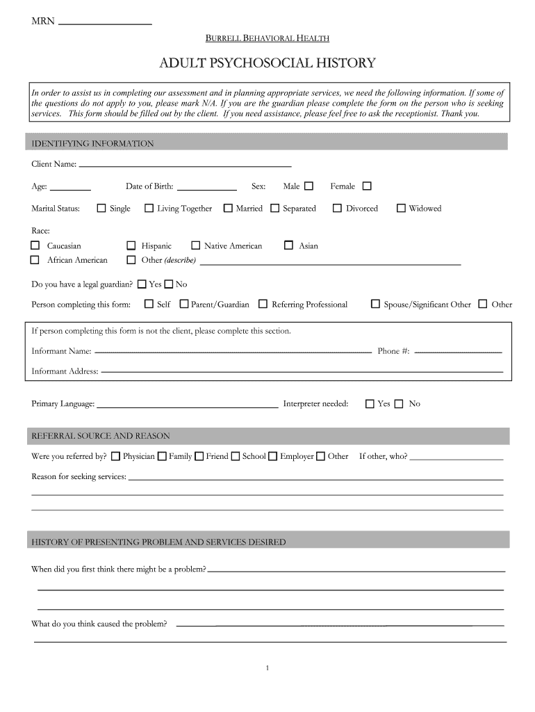Psychosocial Assessment For Parole Template Pdf Fill Online 