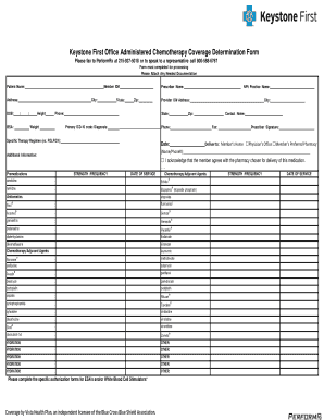 Fillable Online Office Administered Chemotherapy Coverage Determination ...