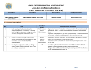 Fillable Online LCMR High School Professional Development Plan - Lower ...