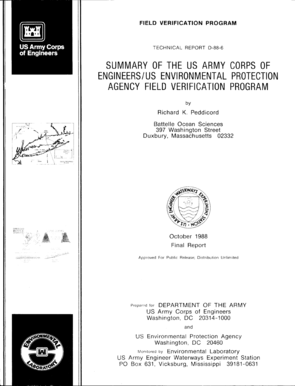 Fillable Online el erdc usace army Unclassified SECURITY CLASSIFICATION ...