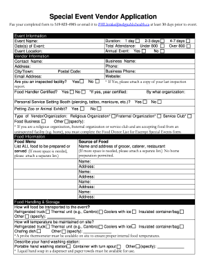 Fillable Online wdgpublichealth Special Event Vendor Application ...