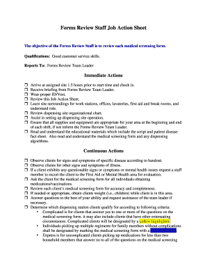 Fillable Online Forms Review Staff Job Action Sheetdoc Fax Email Print ...
