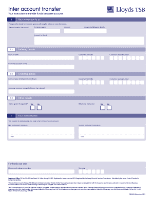 Fillable Online Inter account transfer - Lloyds Bank Fax Email Print ...