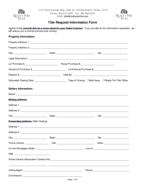 Fillable Online Title Request Information Form - brealtyprotitlecomb ...