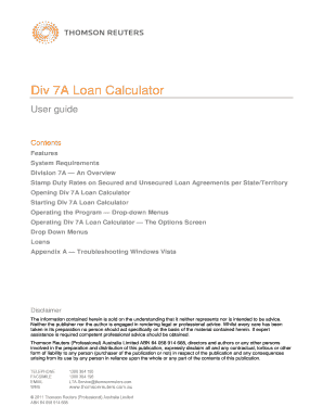Fillable Online Div 7A Loan Calculator Fax Email Print - pdfFiller