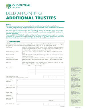 Fillable Online DeeD APPOINTINg - Old Mutual Wealth Fax Email Print ...