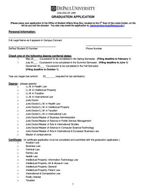 Fillable Online law depaul Check one of the following degree conferral ...