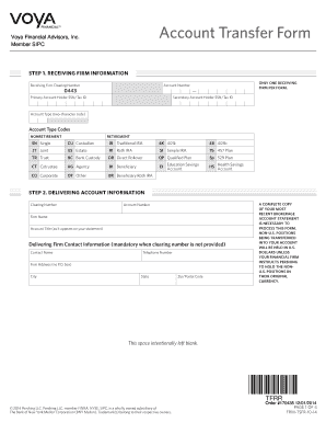 Fillable Online Account Transfer Form Instructions ...