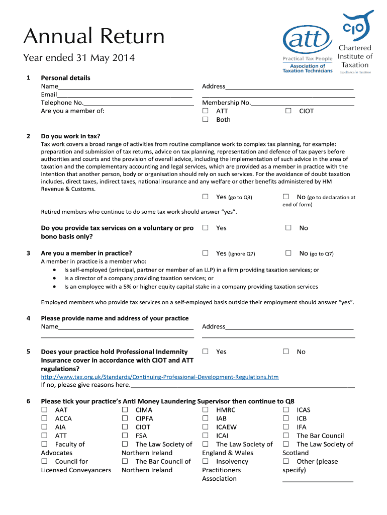Fillable Online Annual Return - taxorguk Fax Email Print - pdfFiller