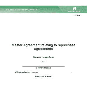 Fillable Online Master Agreement relating to repurchase agreements 2015 ...