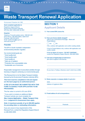 Fillable Online Waste Transport Renewal Application - EPA Fax Email Print - pdfFiller