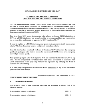 Fillable Online bcvrs CANADIAN ADMINISTRATOR OF VRS (CAV) - bcvrs Fax ...