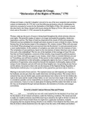 Fillable Online people morrisville Olympe de Gouge Declaration of the ...