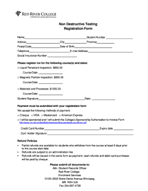 Fillable Online Non Destructive Testing Registration Form - Applied ...