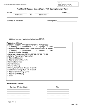 Fillable Online TST 13 Fax Email Print - pdfFiller