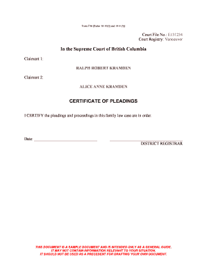 Fillable Online In the Supreme Court of British Columbia - Clicklaw Fax ...