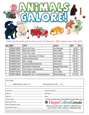 Fillable Online Animals galore - HarperCollins Fax Email Print - pdfFiller