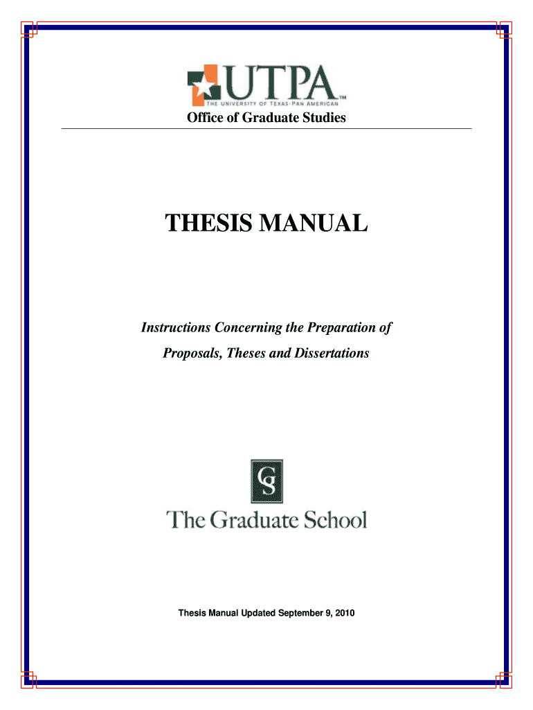 Fillable Online portal utpa THESIS MANUAL - UTPA Fax Email Print ...