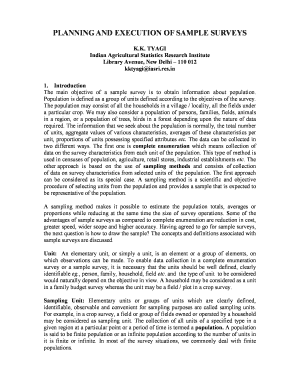 Fillable Online PLANNING AND EXECUTION OF SAMPLE SURVEYS Fax Email ...