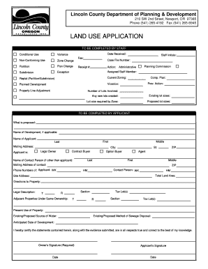 Fillable Online LAND USE APPLICATION - colincolnorus Fax Email Print - pdfFiller