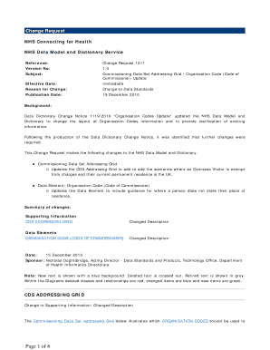 Fillable Online systems hscic gov Change Request NHS Connecting for ...