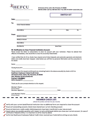 Fillable Online Account closing request form - Healthcare Employees ...