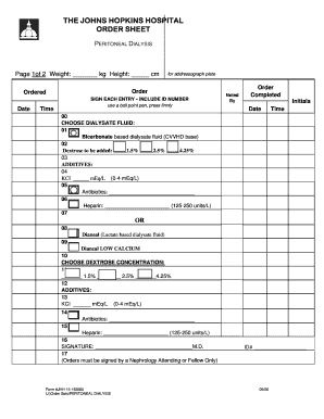 Fillable Online Revised Peritoneal Dialysis Ordersdoc Fax Email Print - pdfFiller