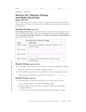 Fillable Online Section 201 Electric Charge and Static Electricity Fax ...