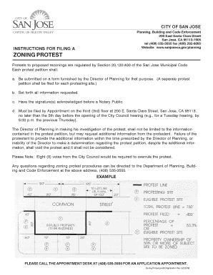 Fillable Online INSTRUCTIONS FOR FILING A ZONING PROTEST Fax Email ...