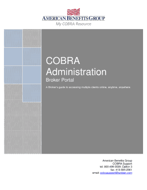 Fillable Online COBRA Administration - American Benefits Group Fax ...