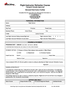Fillable Online kfaero Flight Instructor Refresher Course - kfaero Fax ...