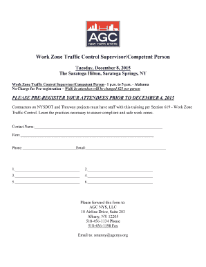 Fillable Online Work Zone Traffic Control SupervisorCompetent Person ...