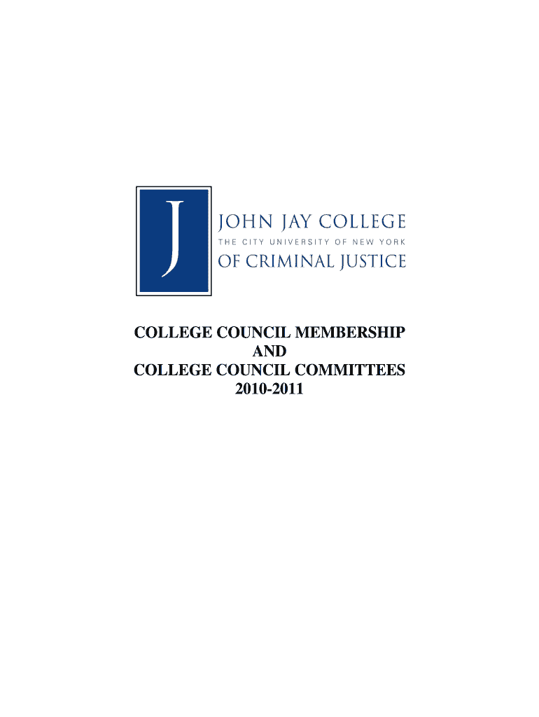 Fillable Online johnjay jjay cuny COLLEGE COUNCIL MEMBERSHIP AND ...