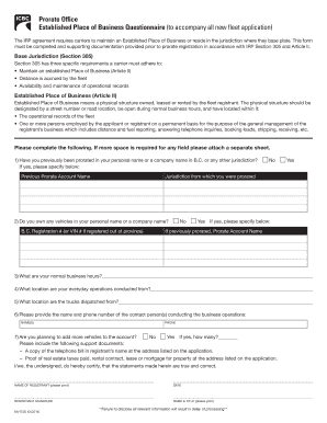 Fillable Online MV1530 062014 - Prorate Office - Established Place of ...