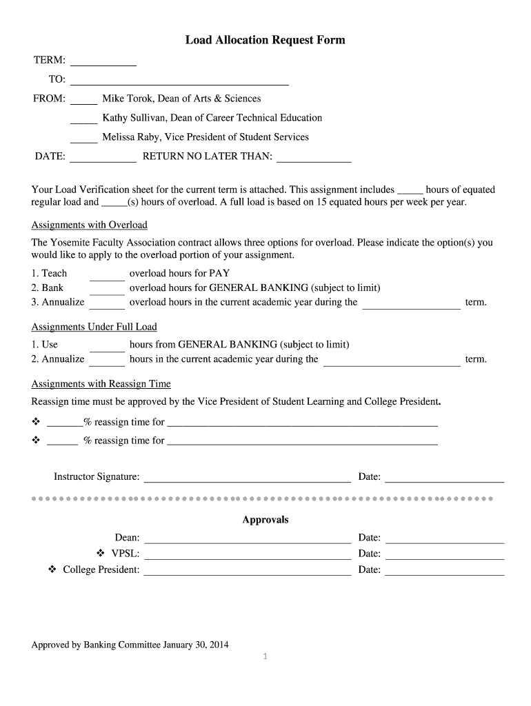 Fillable Online gocolumbia Load Allocation Request Form Fax Email Print ...