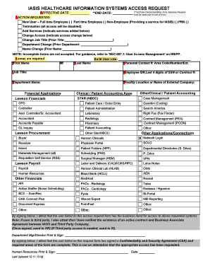 Fillable Online apps weber IASIS HEALTHCARE INFORMATION SYSTEMS ACCESS REQUEST - apps weber Fax ...