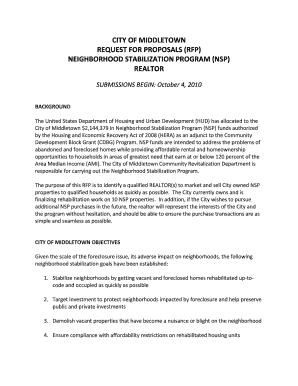 Fillable Online cityofmiddletown NEIGHBORHOOD STABILIZATION PROGRAM ...