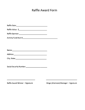 Fillable Online Raffle Award Form - Clovis Municipal School District ...