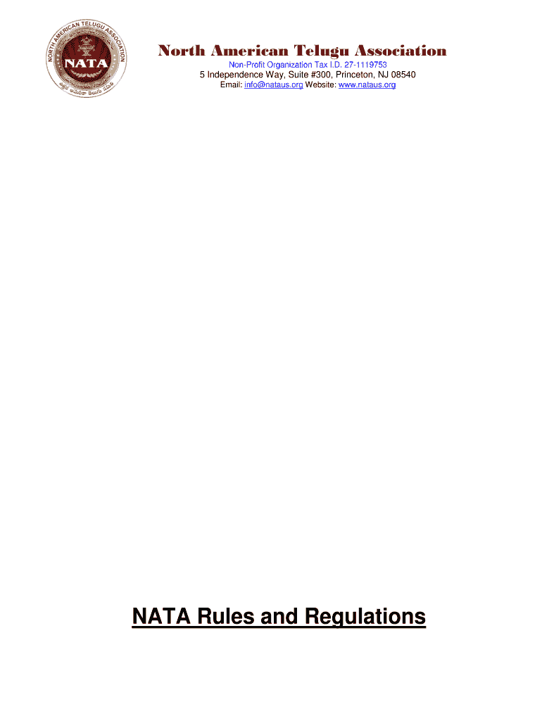 Fillable Online nataus NATA Rules and Regulations - nataus Fax Email ...