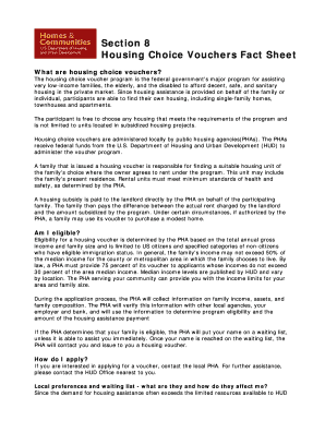 Fillable Online Housing Choice Vouchers Fact Sheet Fax Email Print ...