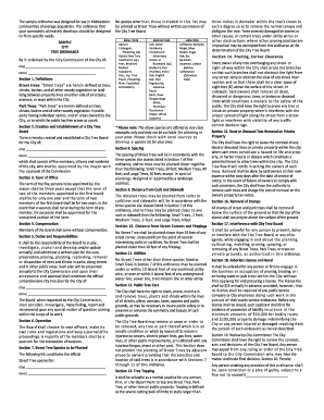 Fillable Online fufc Sample City Tree Ordinance Sample City Tree ...