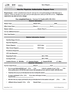 Fillable Online Non-Par Physician form.doc Fax Email Print - pdfFiller
