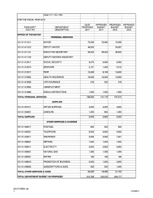 Fillable Online Budget Form 1 (Rev Fax Email Print - pdfFiller