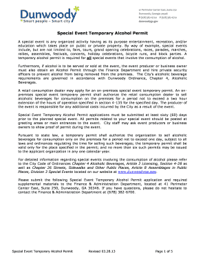 Fillable Online Special Event Temporary Alcohol Permit Fax Email Print ...