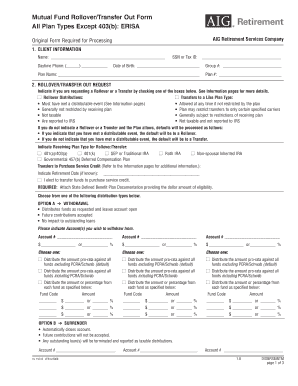 Fillable Online Mutual Fund RolloverTransfer Out Form All Plan Types ...